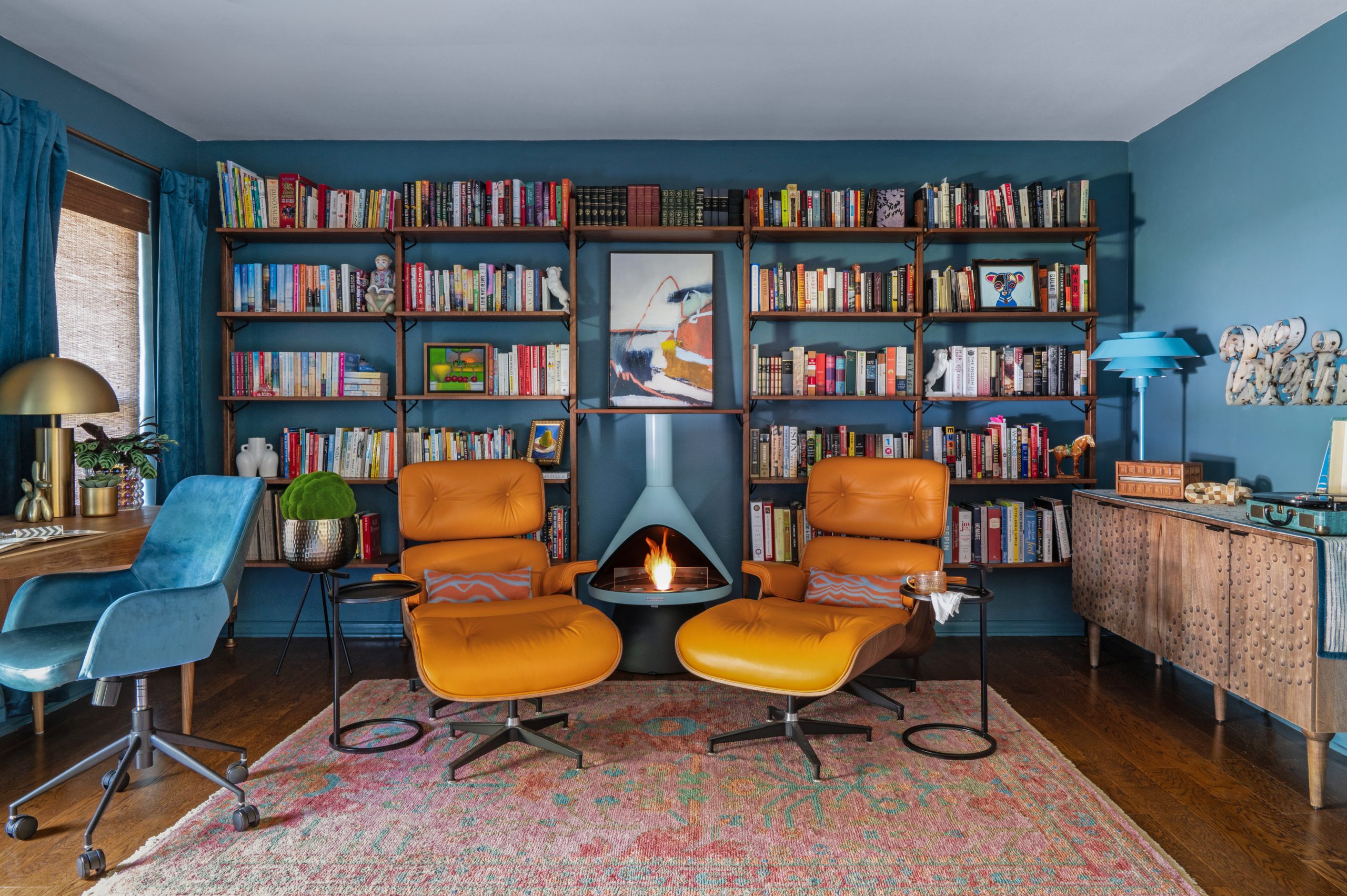Color Drunk Modern Library and Office - Helen & Co Interior Design